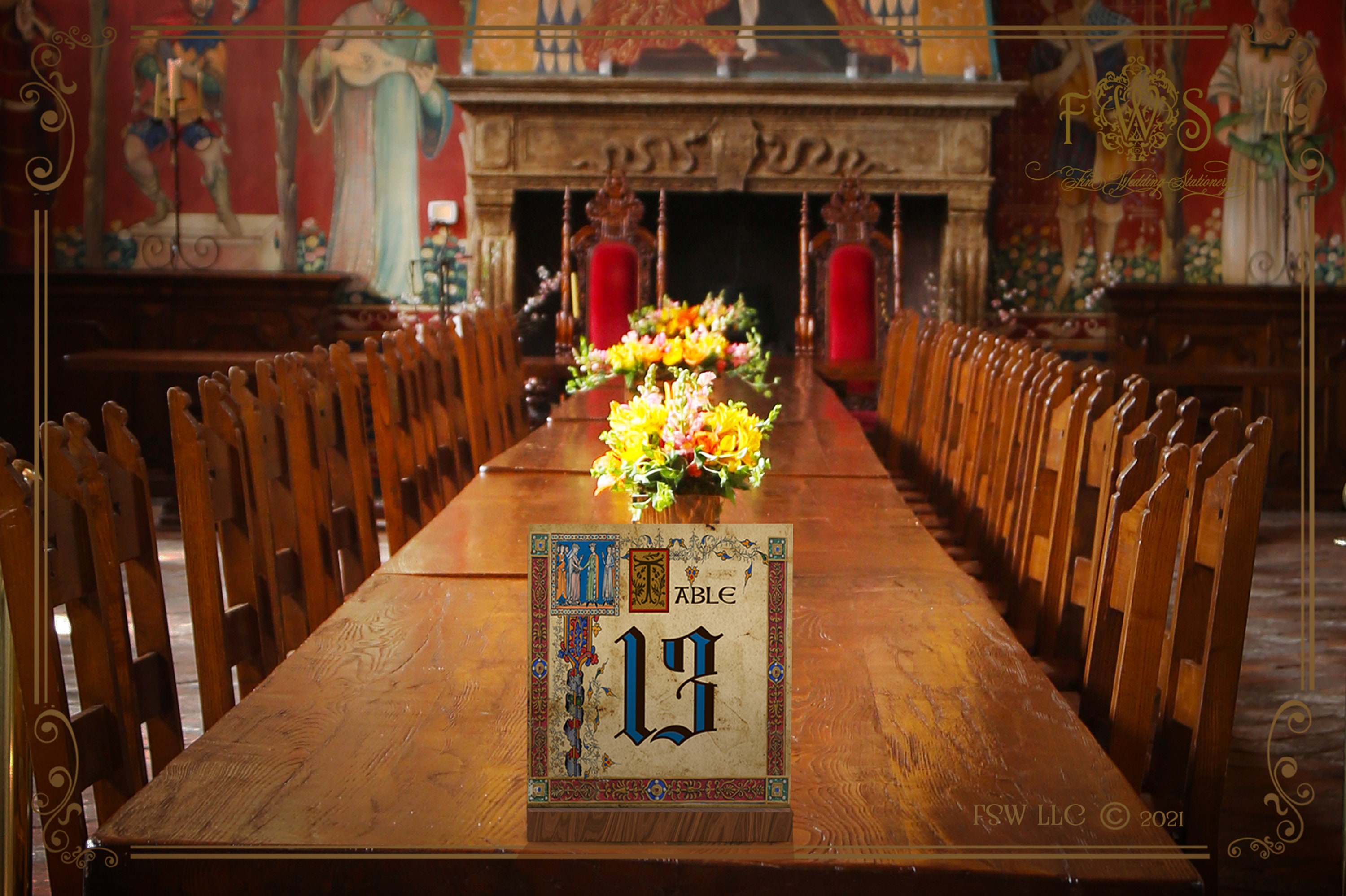 Medieval Wedding Table Number Cards - Etsy