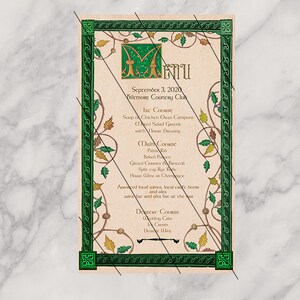 Medieval Menu Card for Wedding Receptions or Themed Events - Etsy