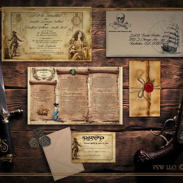 Pirate Wedding Invitation - Etsy