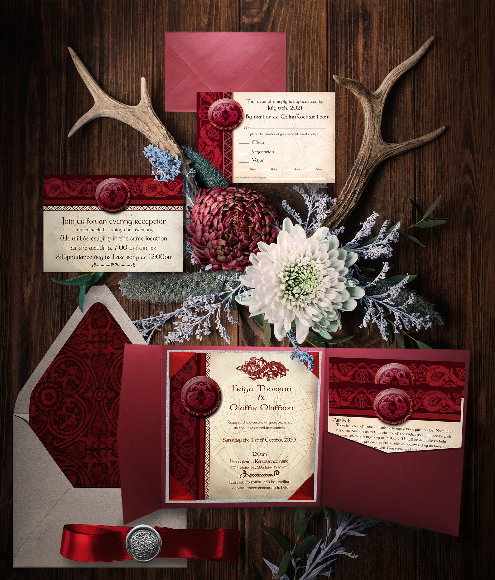 Medieval Norse Viking Style Invitation Set 2 - Etsy