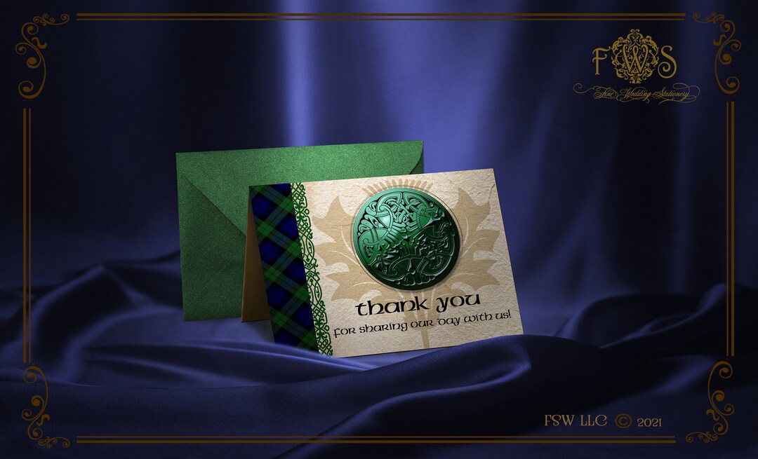 Medieval Wedding Thank You Note | Celtic Wedding Card | Thank You Note ...