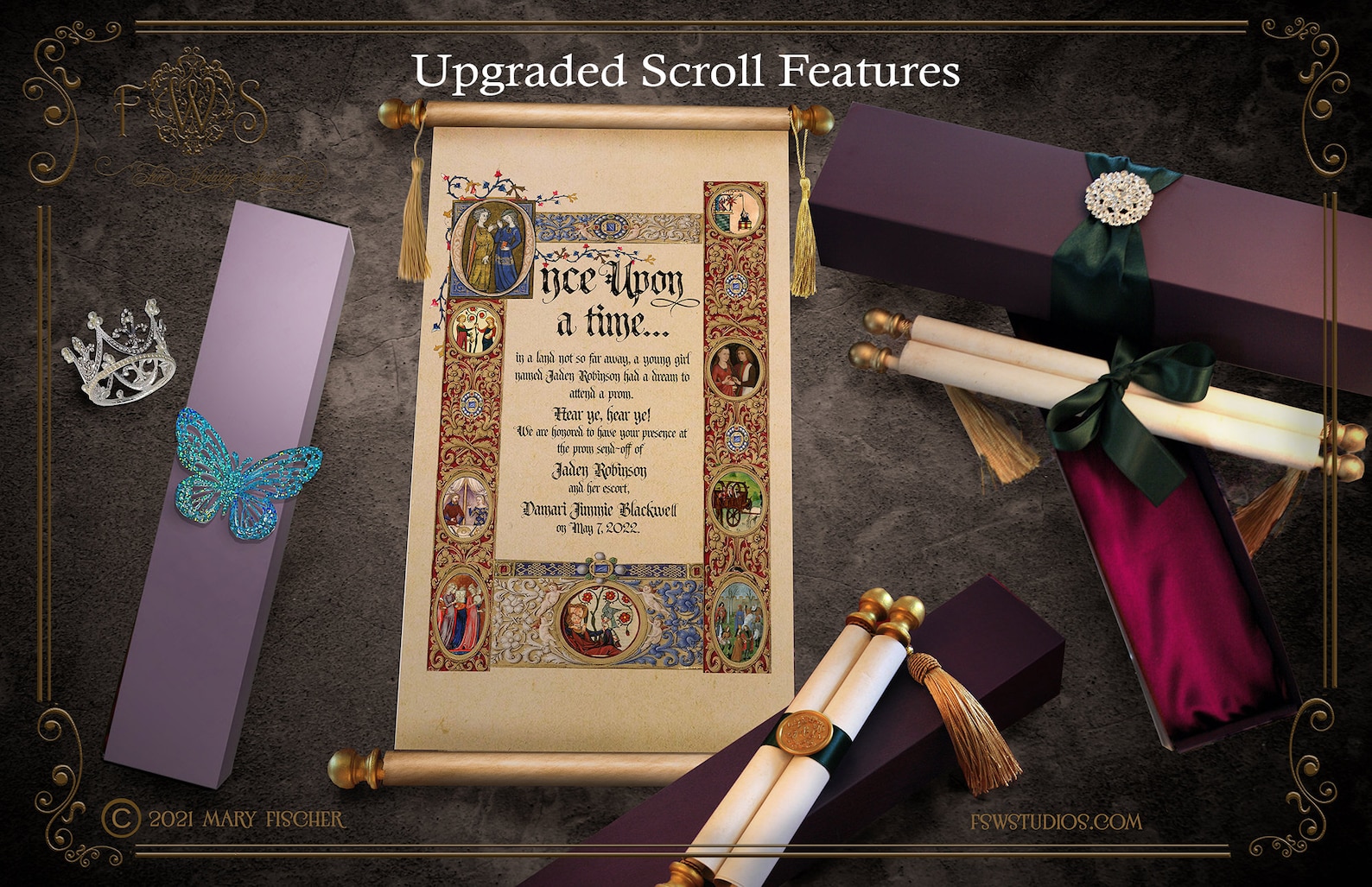 Medieval Wedding Invitation Scroll-rolled With Scroll Rods - Etsy