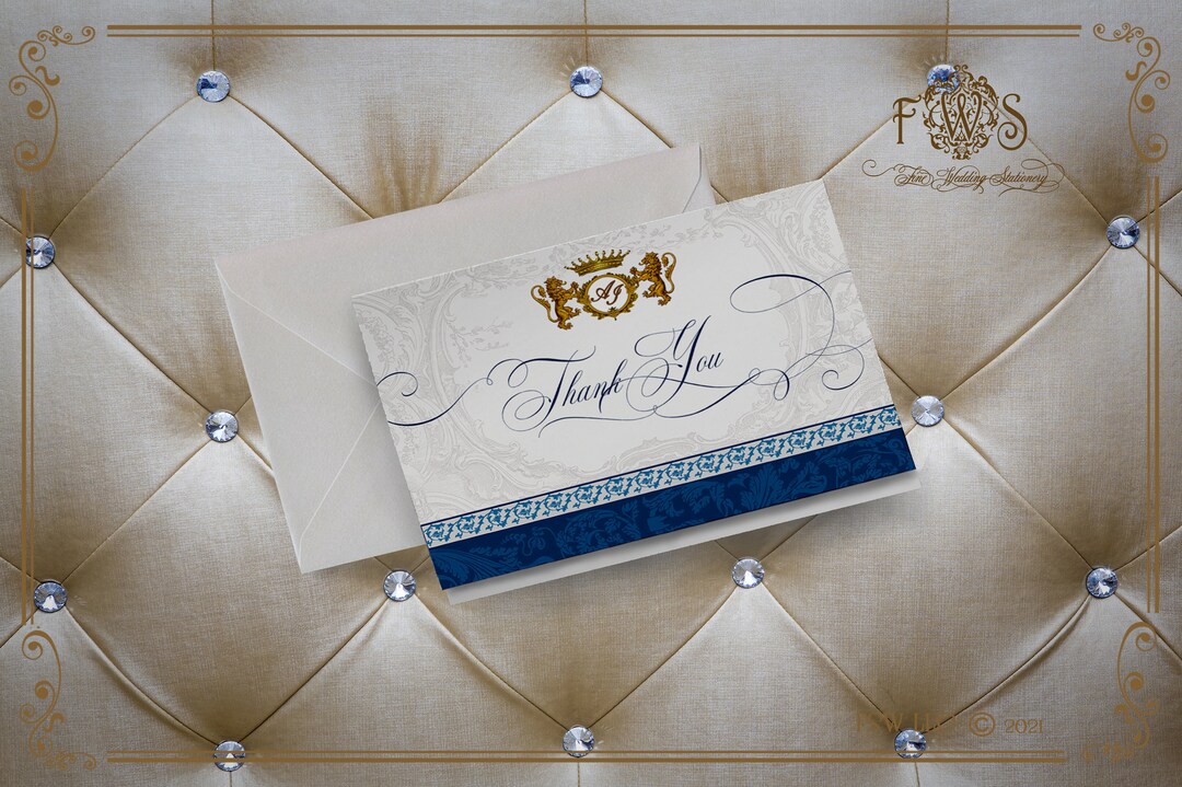 Royal Renaissance Thank You Note Cards - Etsy