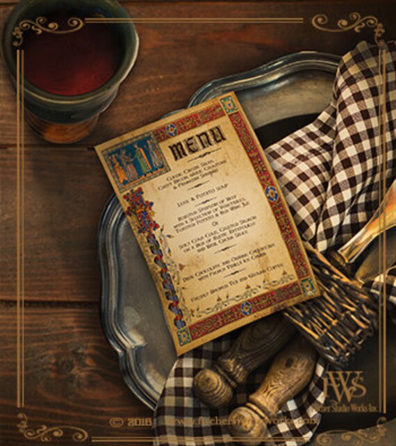 Medieval wedding or Feast table menus | Etsy