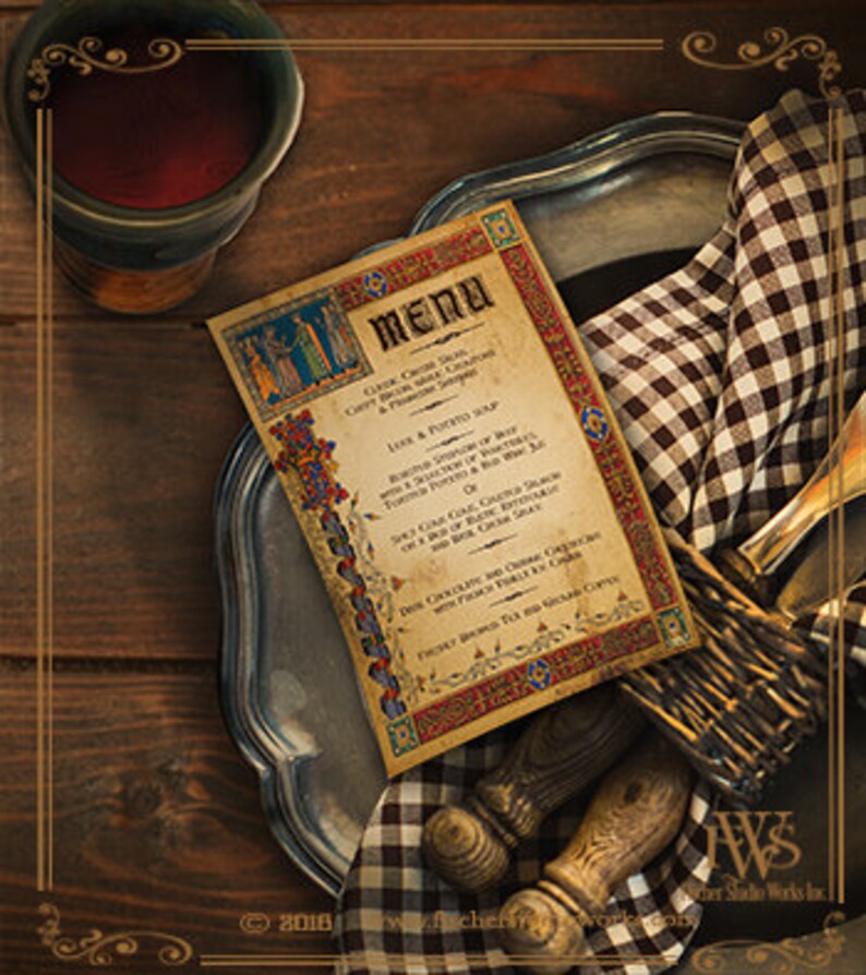 Menús medievales de boda o mesa de fiesta | Etsy