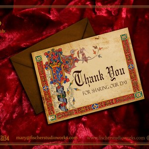 Medieval Pack of Thank You Note Cards - Etsy