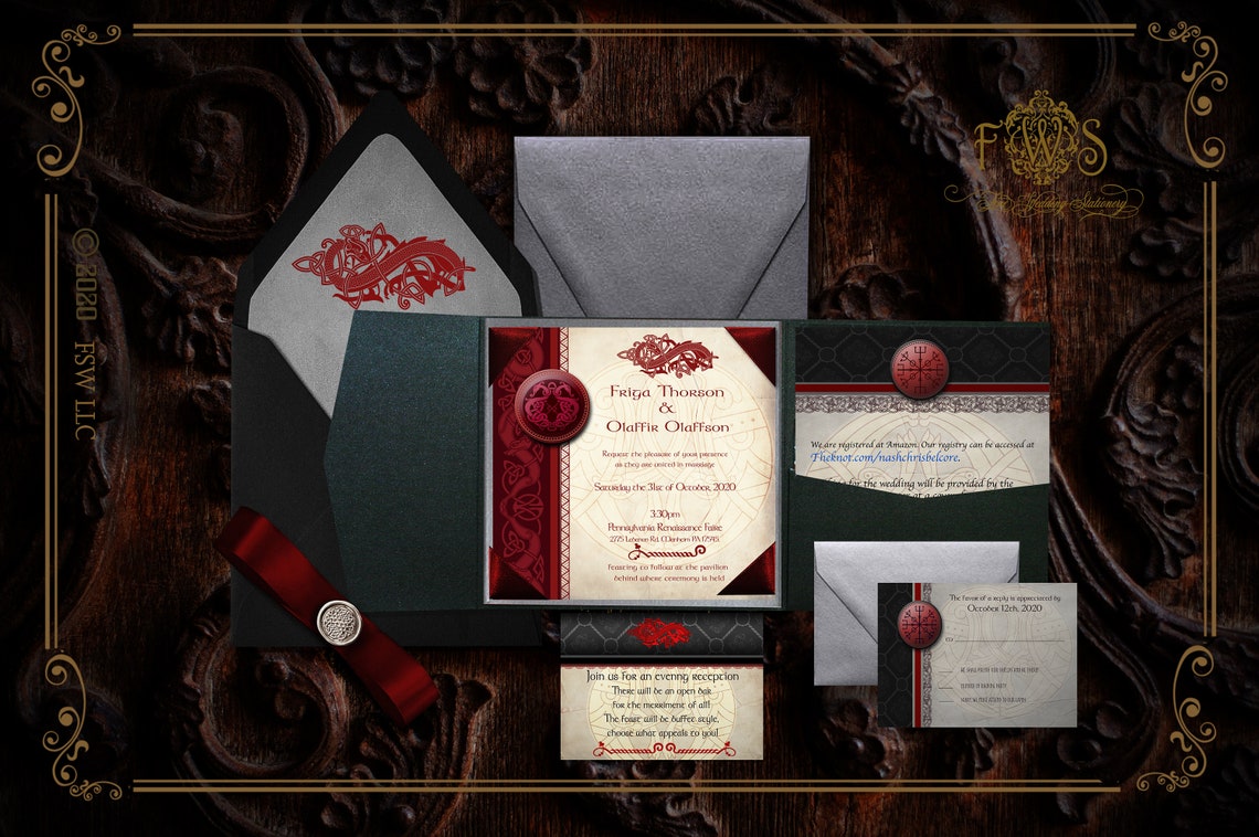 Medieval Norse Viking Style Invitation Set 2 - Etsy