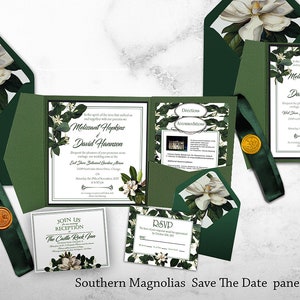 Magnolia Wedding Invitation | Southern Style Weddings - Etsy