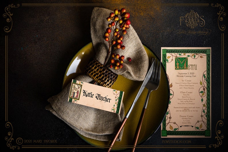 Medieval Menu Card for Wedding Receptions or Themed Events - Etsy