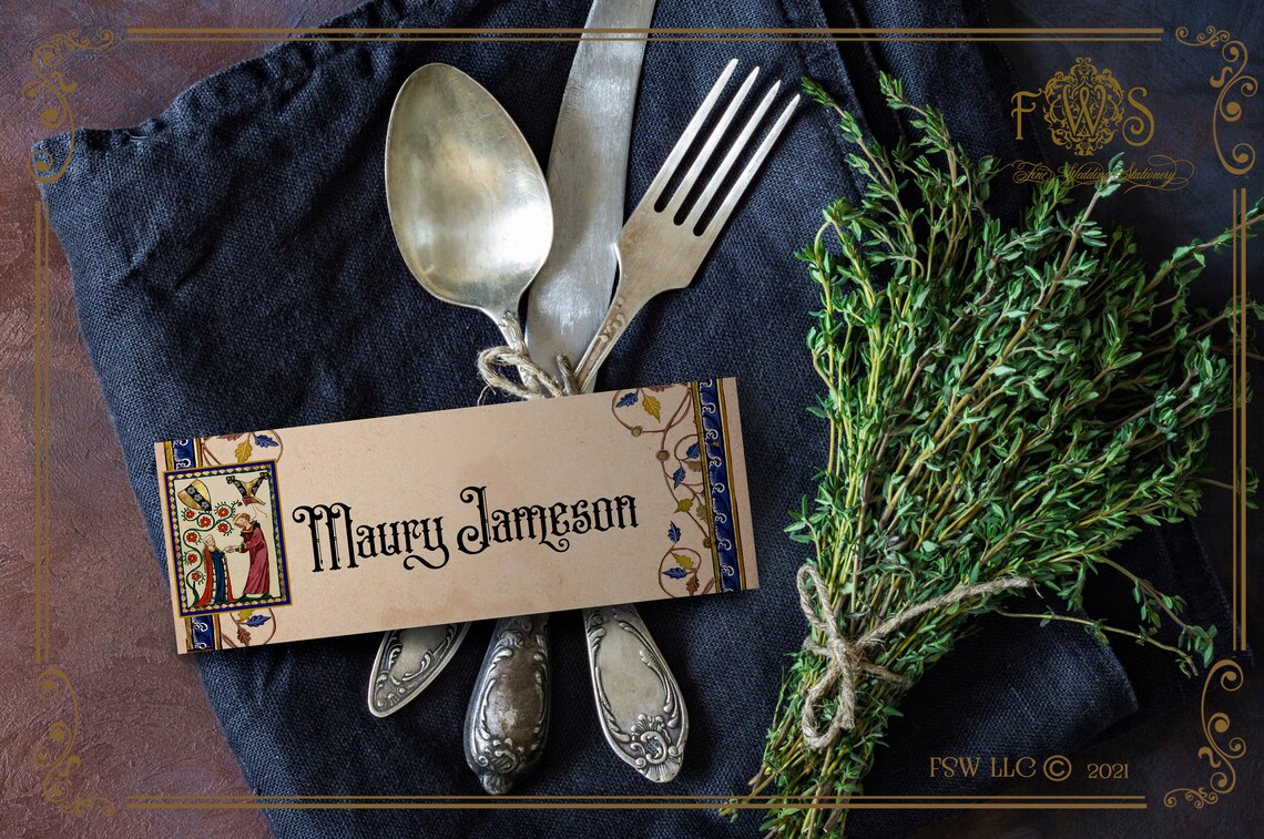 Medieval Style Place Setting Cards - Etsy