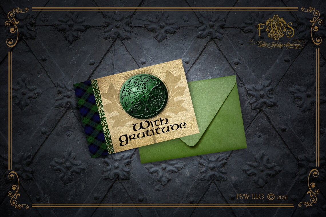 Medieval Wedding Thank You Note Celtic Wedding Card Thank - Etsy