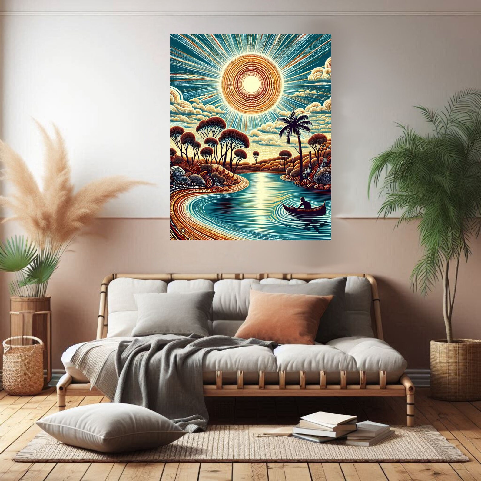 Aboriginal Art Wall Poster, Australian Dot Art. Wall Art Poster. Wall ...