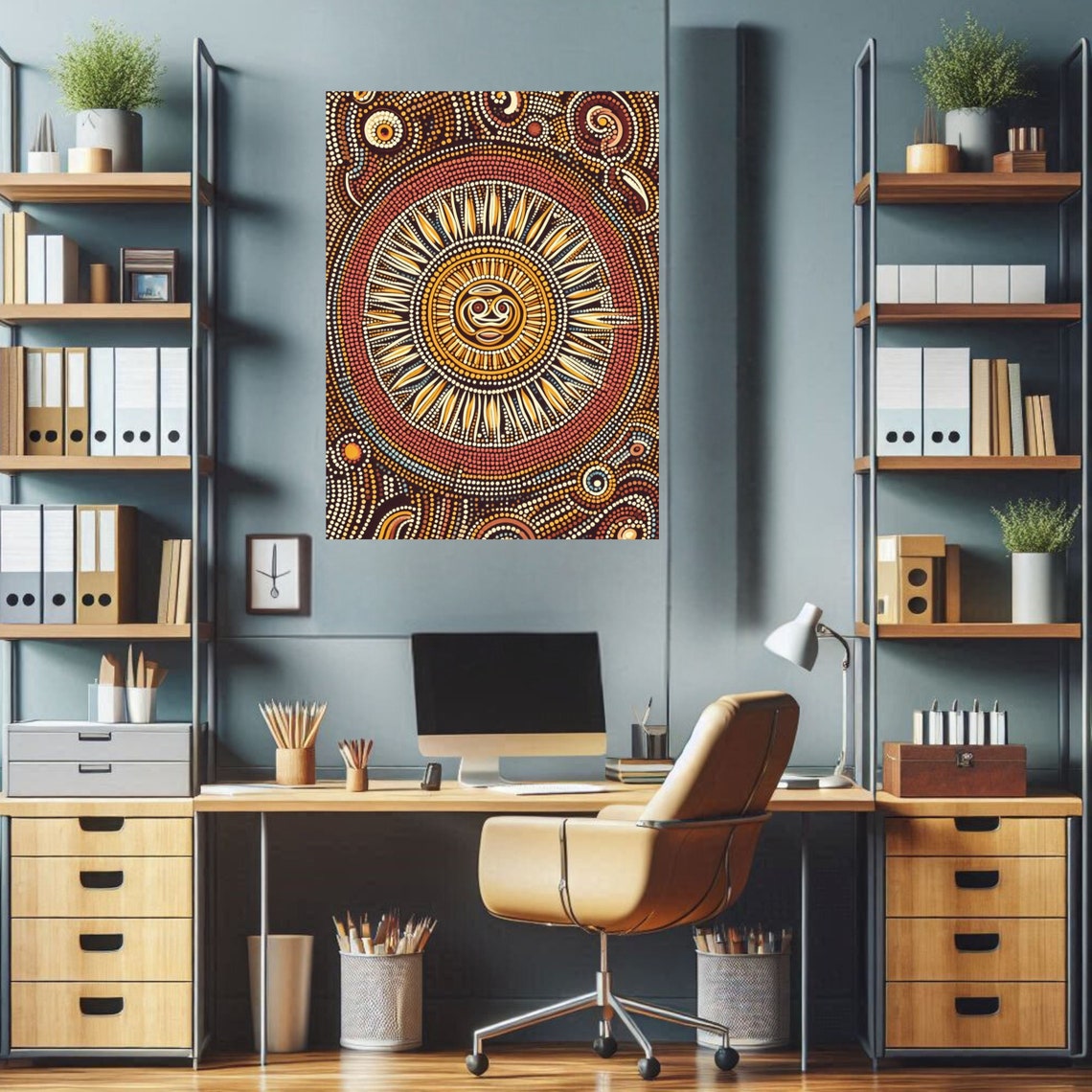 Aboriginal Art Wall Poster, Australian Dot Art. Wall Art Poster. Wall ...
