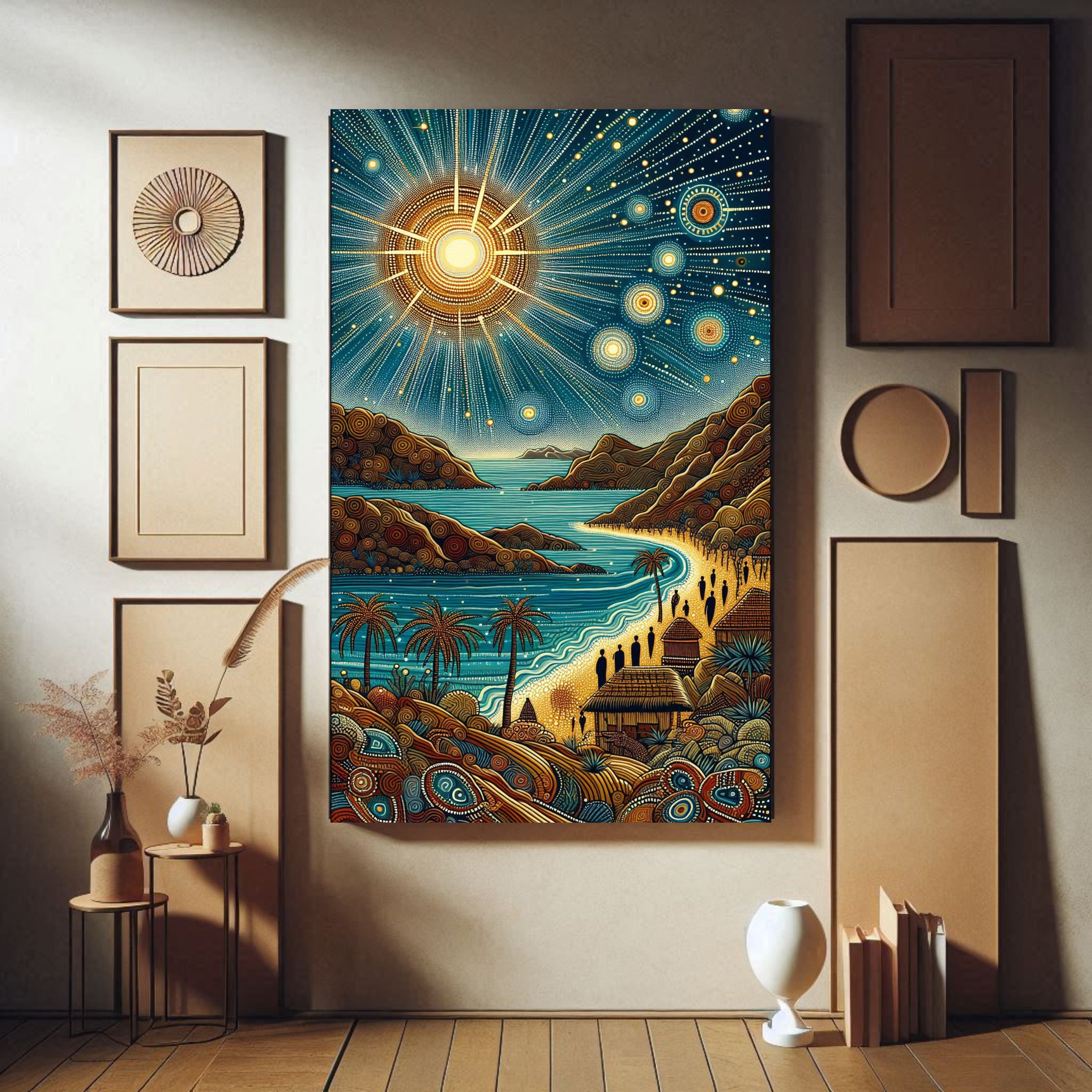 Aboriginal Art Wall Poster, Australian Dot Art. Wall Art Poster. Wall ...