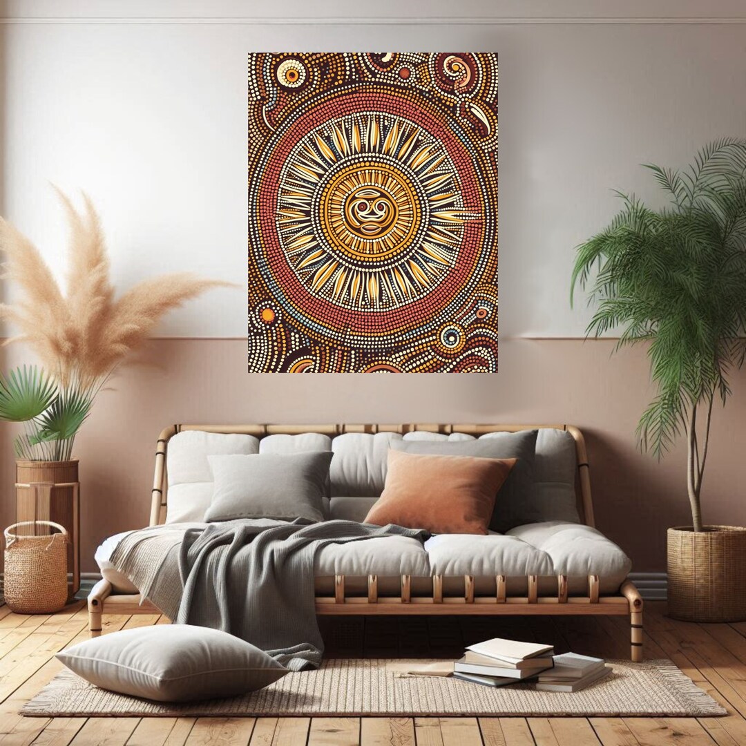 Aboriginal Art Wall Poster, Australian Dot Art. Wall Art Poster. Wall ...