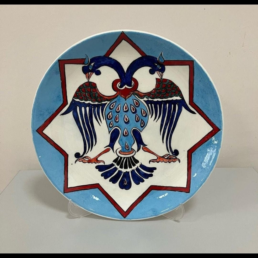 Ceramic Glazed Two-headed Eagle Plate Chine - Etsy