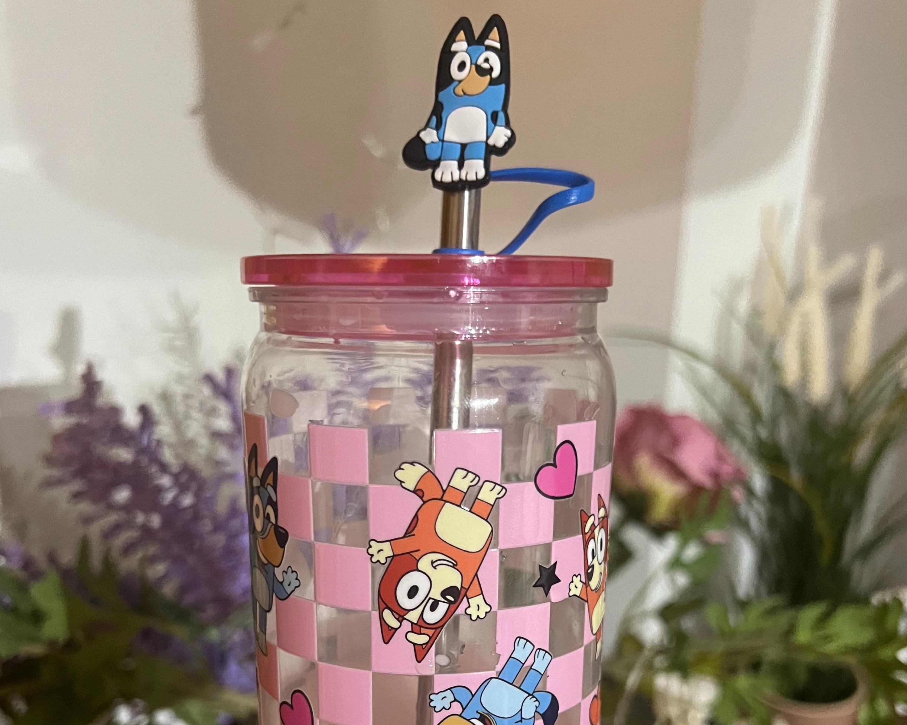 Blue Dog Stanley Cup Straw Topper Charm, Bluey Bingo Stanley Straw ...