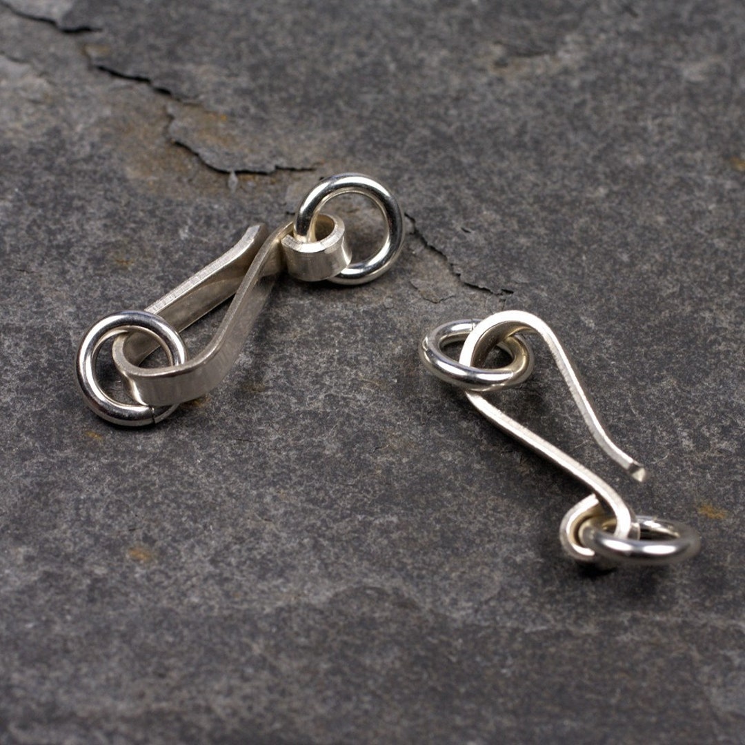 Two Big Hook Clasp Sets - Handmade Heavyweight Ethical Sterling Silver ...