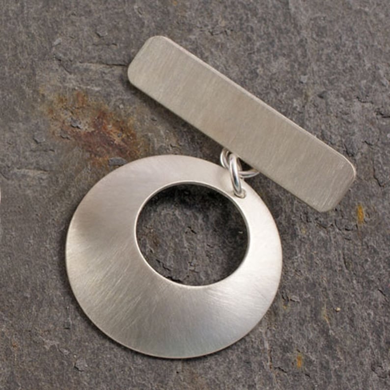 Handmade Sterling Silver Toggle Clasp Brushed Texture | Etsy