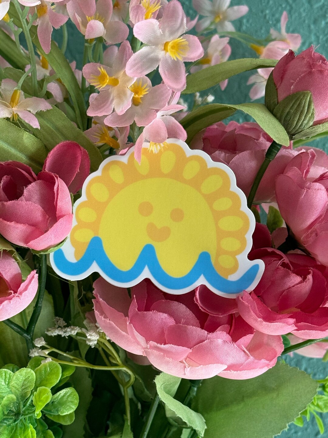 Cute Sun on the Ocean Sticker - Etsy