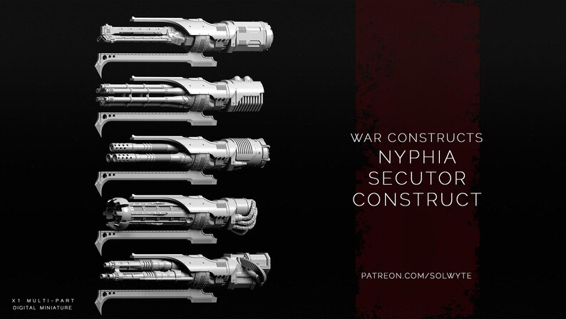 Nyphia-class Secutor Construct for Sci-fi 28mm/32mm Tabletop Wargames ...
