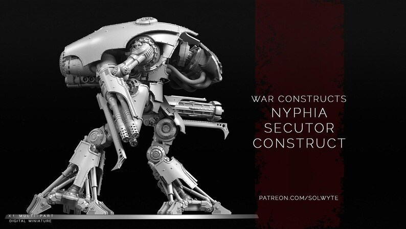 Nyphia-class Secutor Construct for Sci-fi 28mm/32mm Tabletop Wargames ...