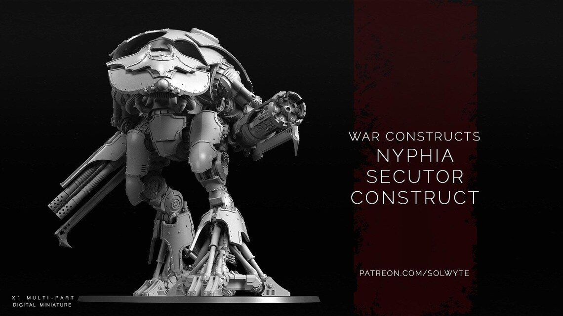 Nyphia-class Secutor Construct for Sci-fi 28mm/32mm Tabletop Wargames ...