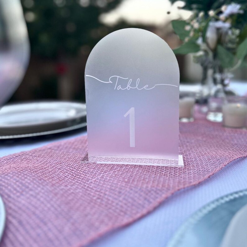 Elegant Acrylic Wedding Table Numbers Arch Table Numbers Frosted ...