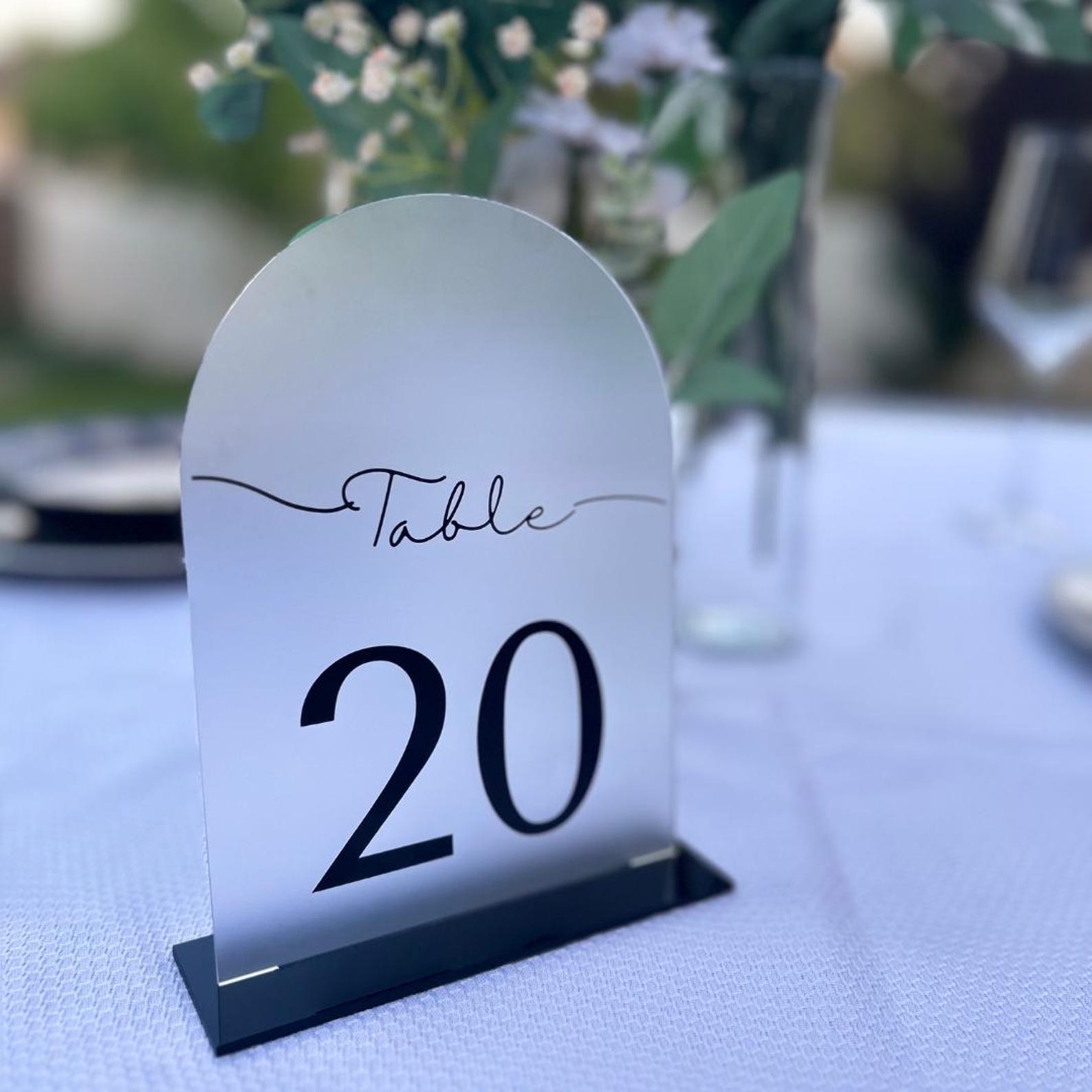 Elegant Acrylic Wedding Table Numbers Arch Table Numbers Frosted ...