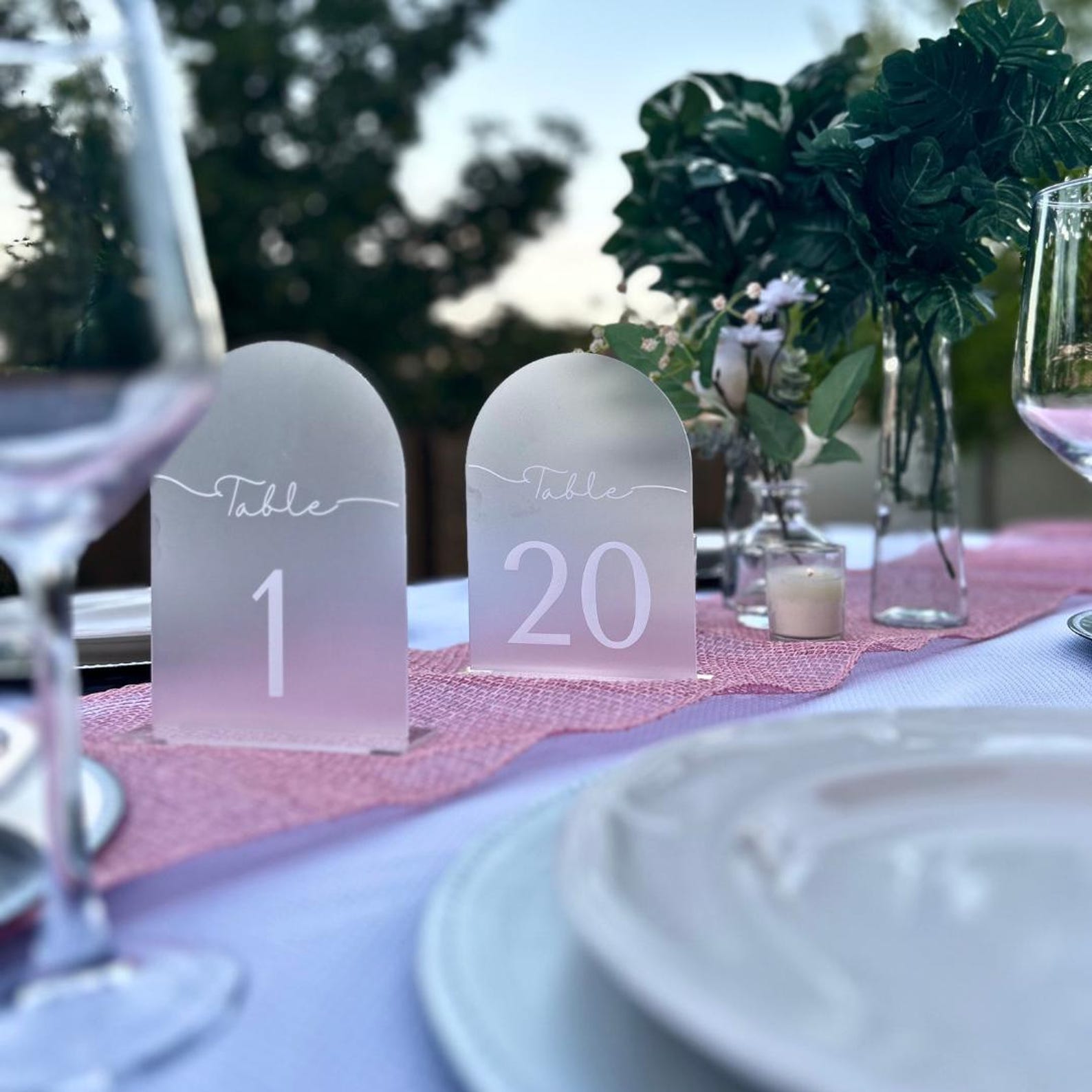 Elegant Acrylic Wedding Table Numbers Arch Table Numbers Frosted ...