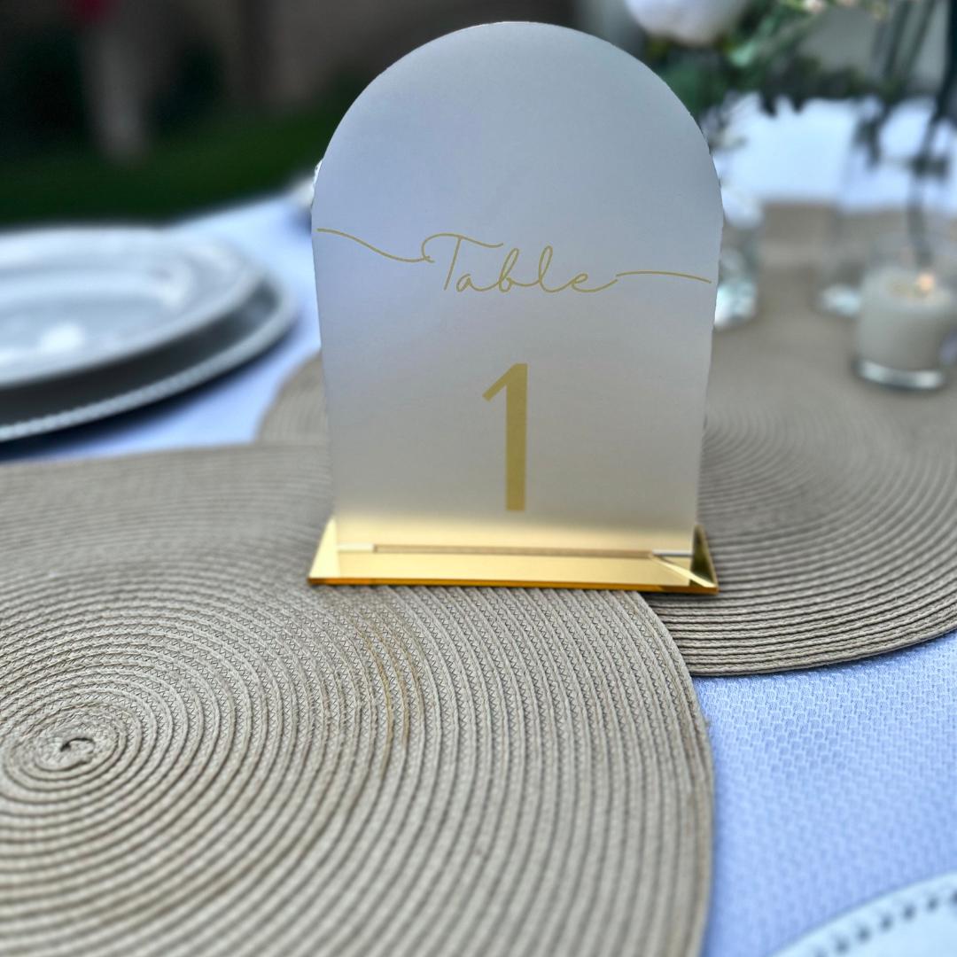 Elegant Acrylic Wedding Table Numbers Arch Table Numbers Frosted ...