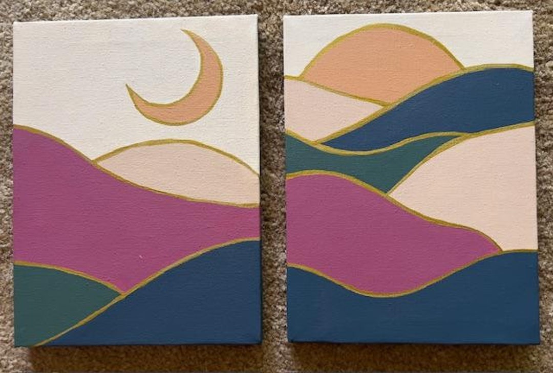 Sun and Moon Paintings - Etsy