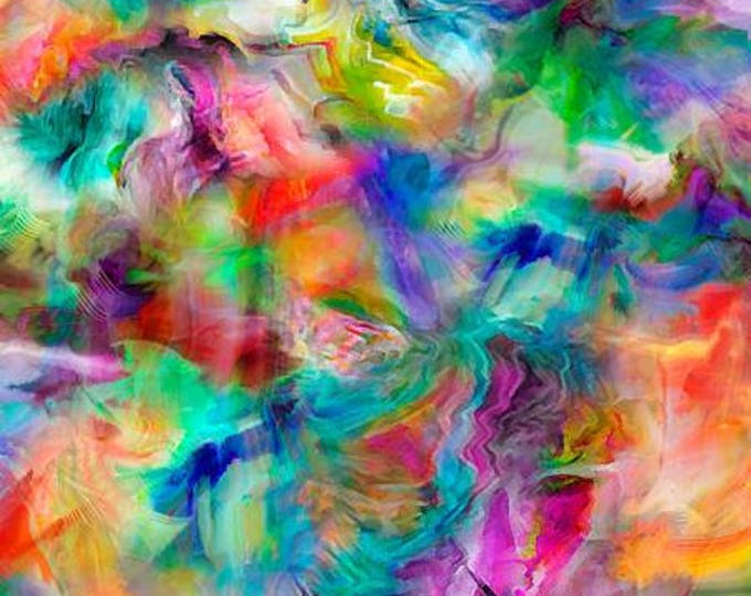 Color Splash Multi Abstract Texture Digitally Printed 3 Wishes cotton ...