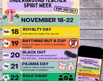 Underground Teacher Spirit Week, Underground Spirit Week, Underground ...