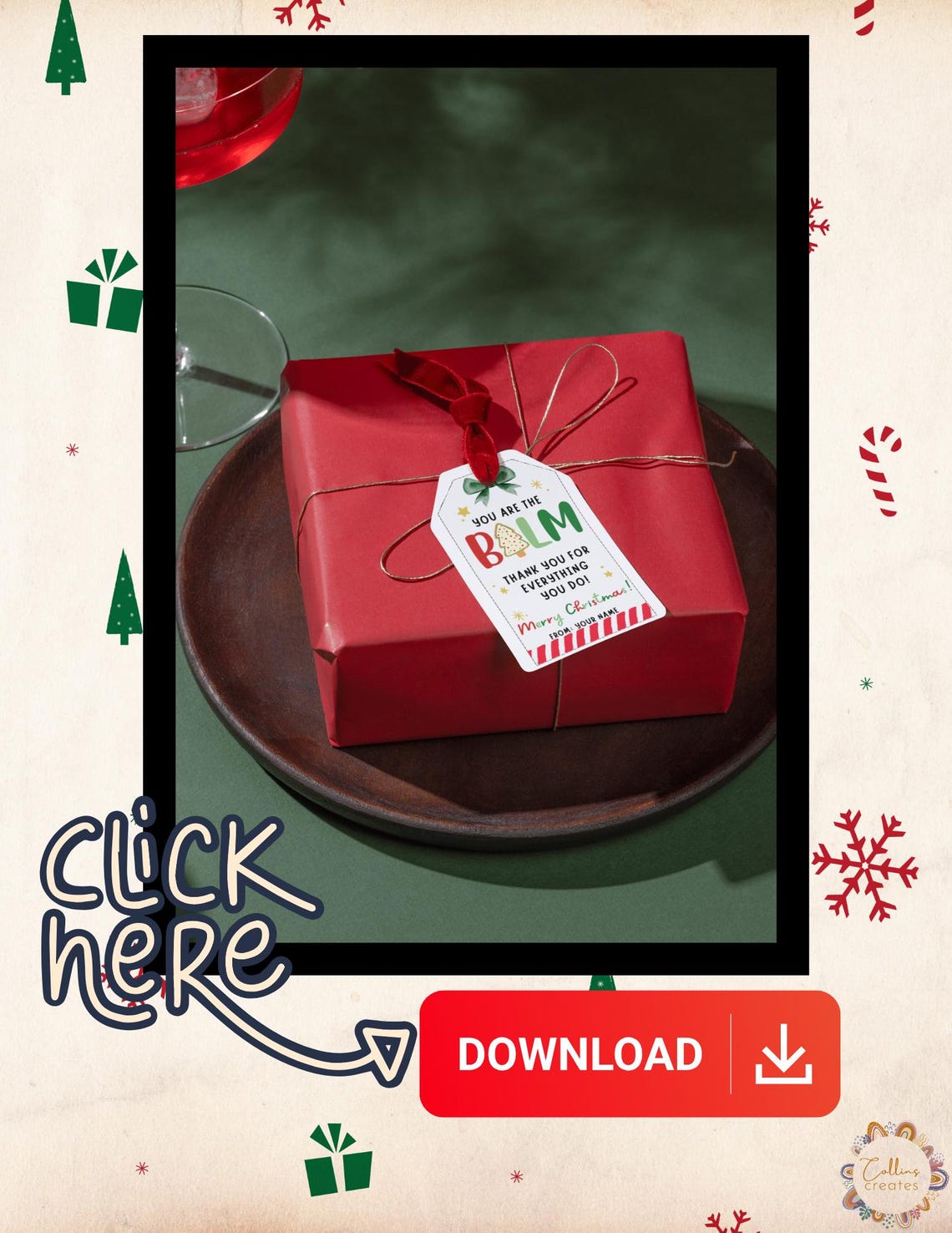 Printable Lip Balm Christmas Gift Tags, Printable Holiday You Are the ...