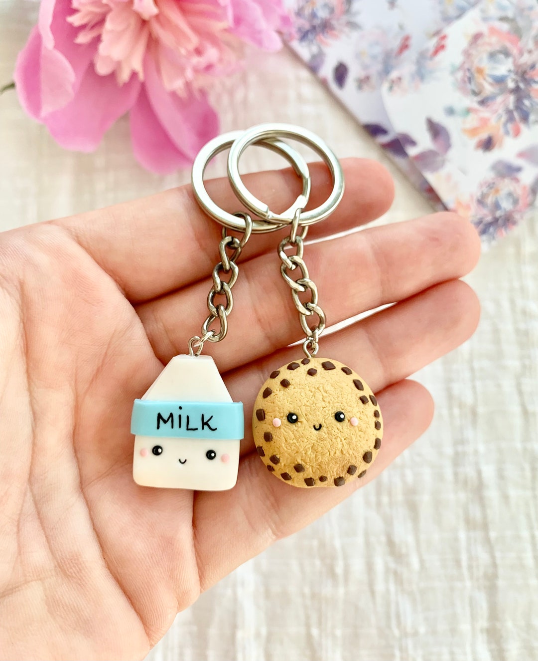 Milk and Cookie Keychain Set, Best Friend Keychains, Milk and Cookie ...