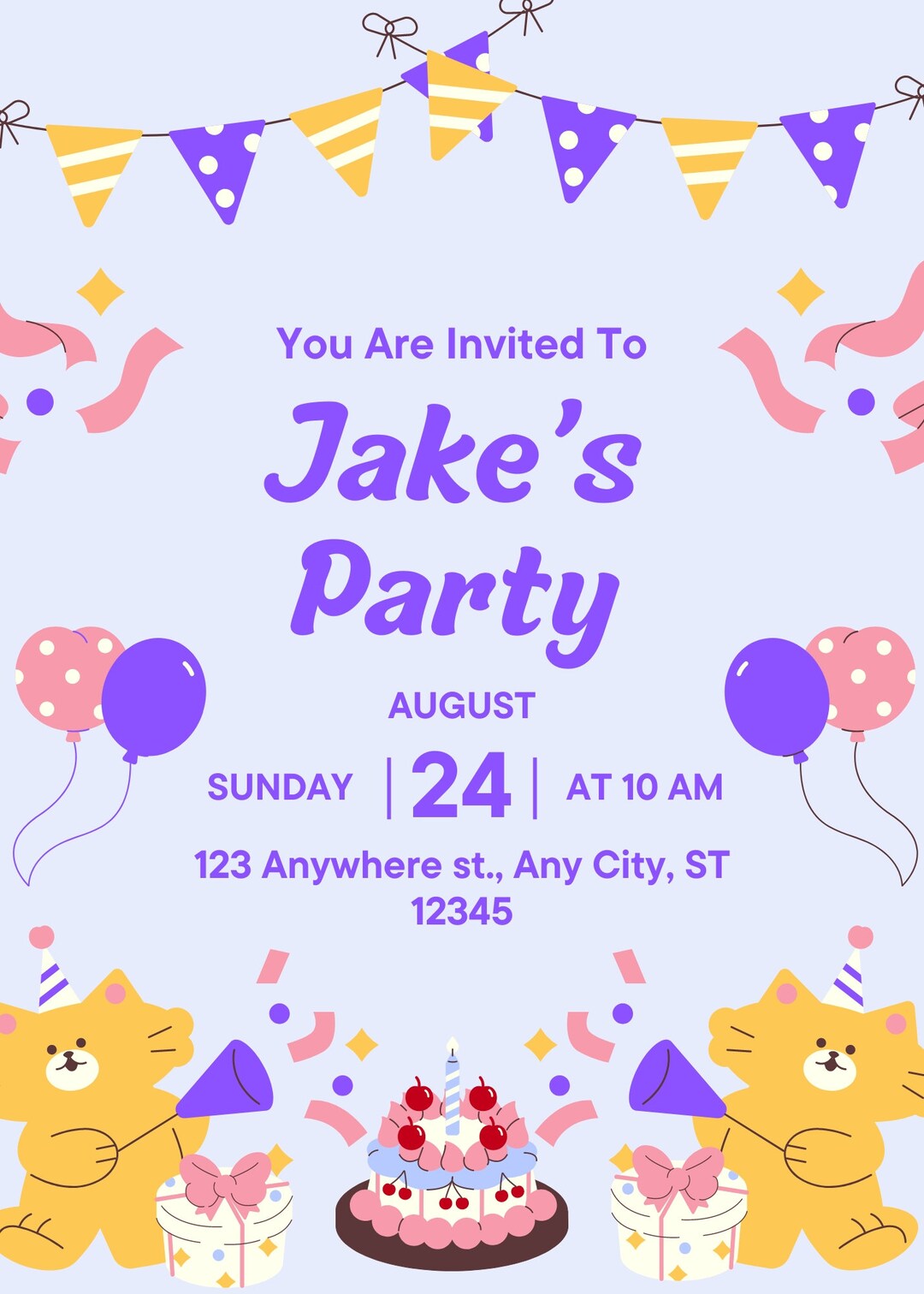 Colorful & Fun Custom Birthday Invitation - Etsy