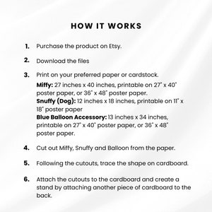 Blue Miffy Holding Balloon Cardboard Cutout Digital Download ...