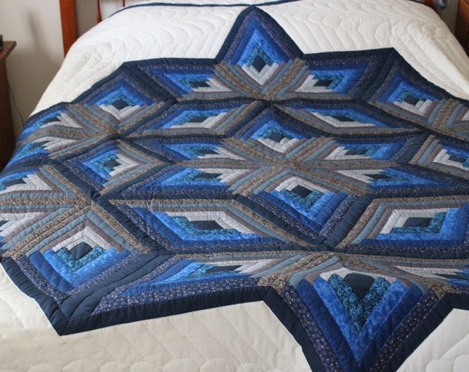 Queen Size, Amish Made Quilt - Log Cabin Star - Etsy
