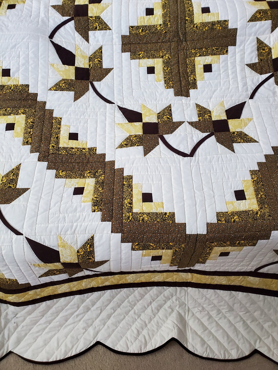 King Size Bedding, Amish Made-log Cabin With Autumn Splendor Leaves - Etsy