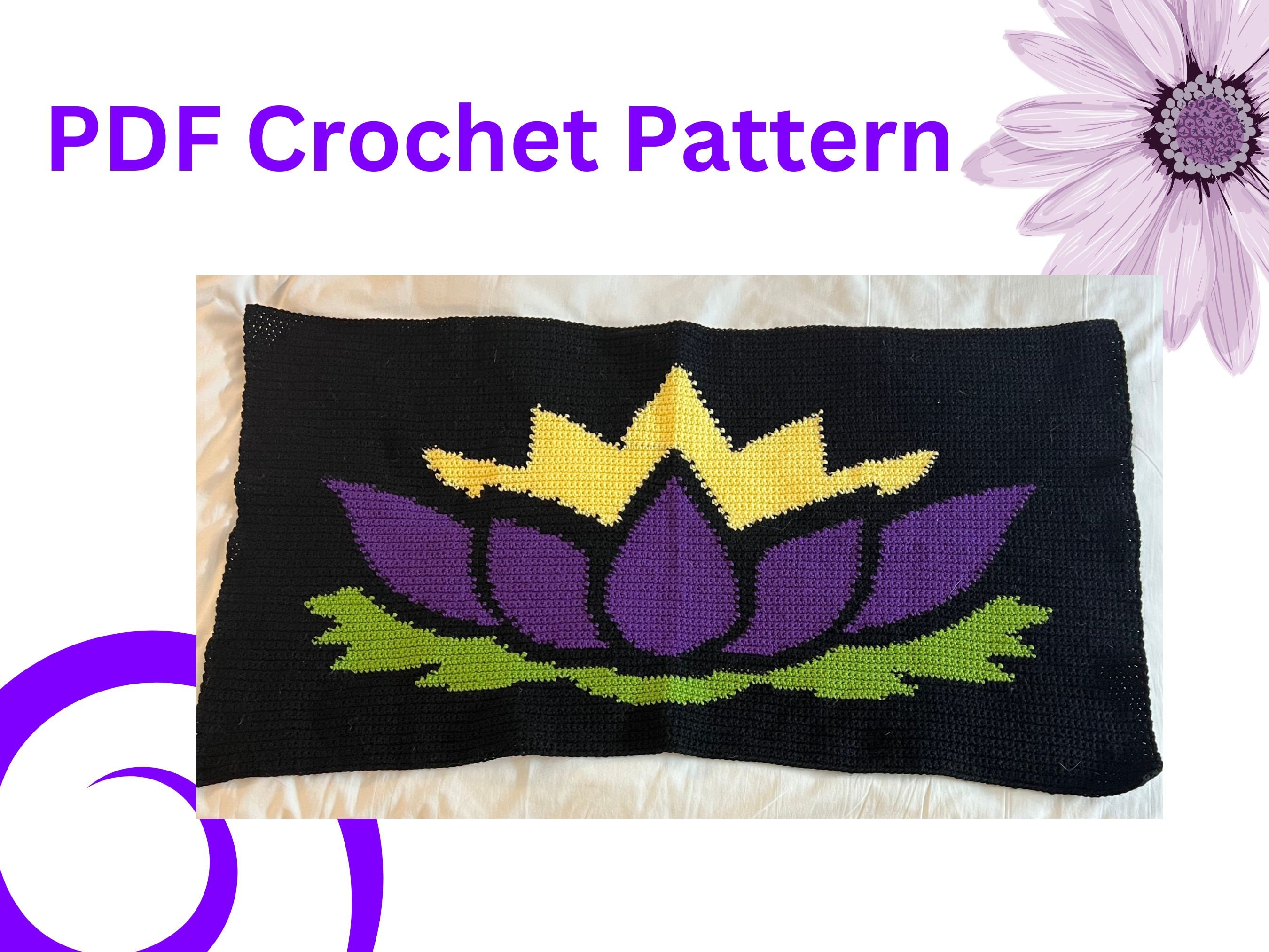 Crochet Pattern | Lotus Flower | Crochet Graphgan | Crochet Art ...