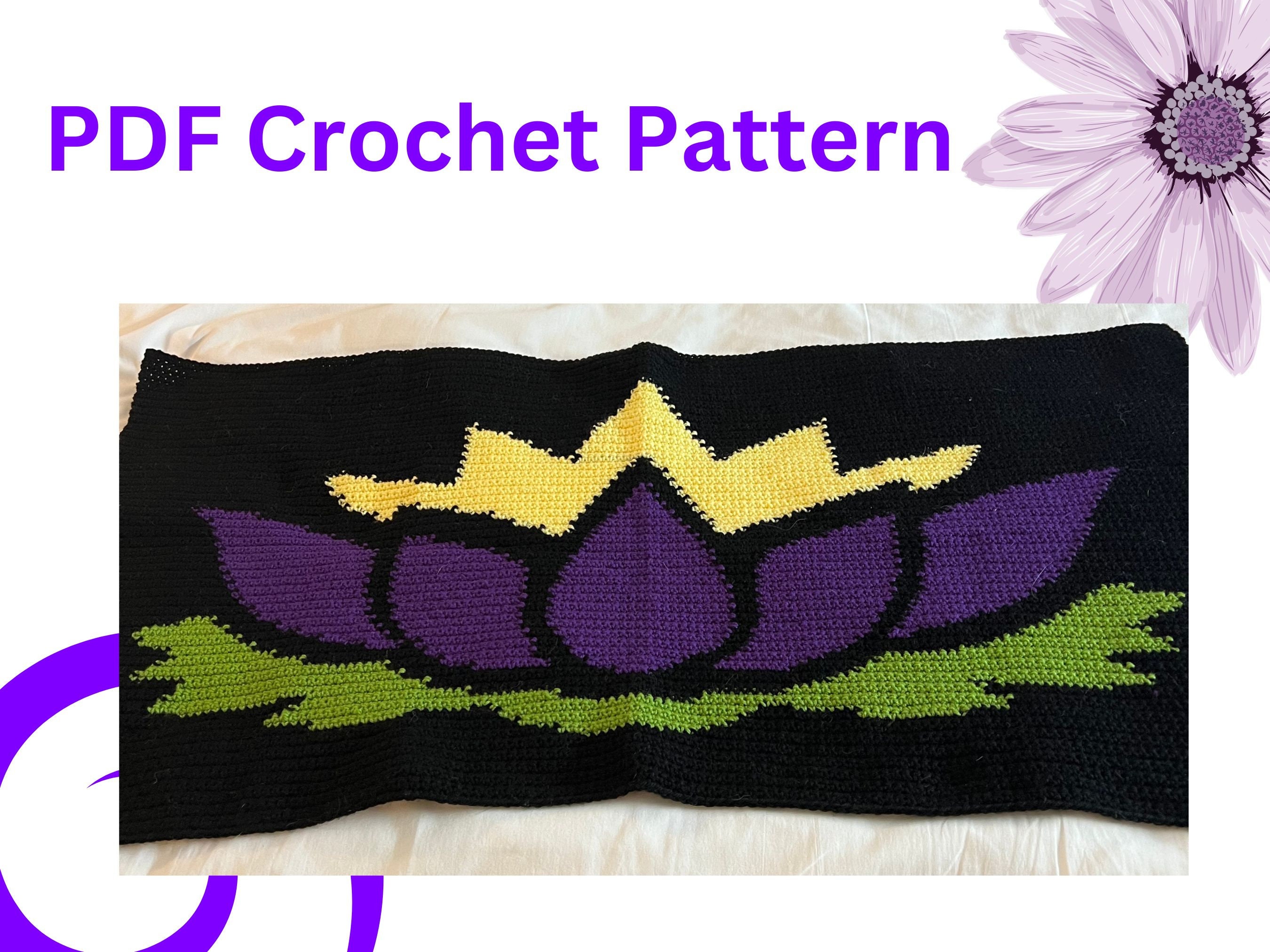 Crochet Pattern | Lotus Flower | Crochet Graphgan | Crochet Art ...