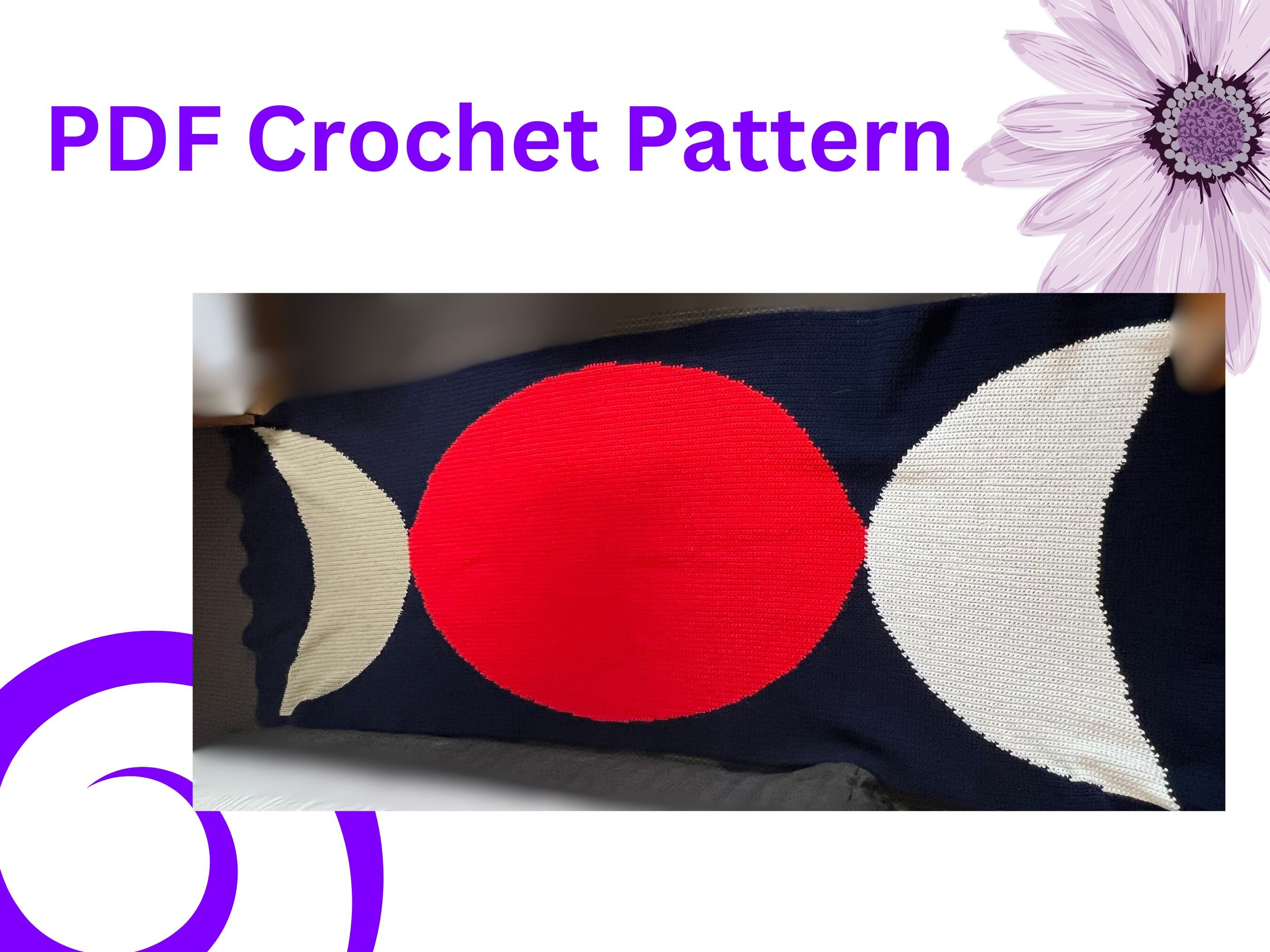 Crochet Pattern | Triple Moon | Crochet Graphgan | Crochet Art | Single ...