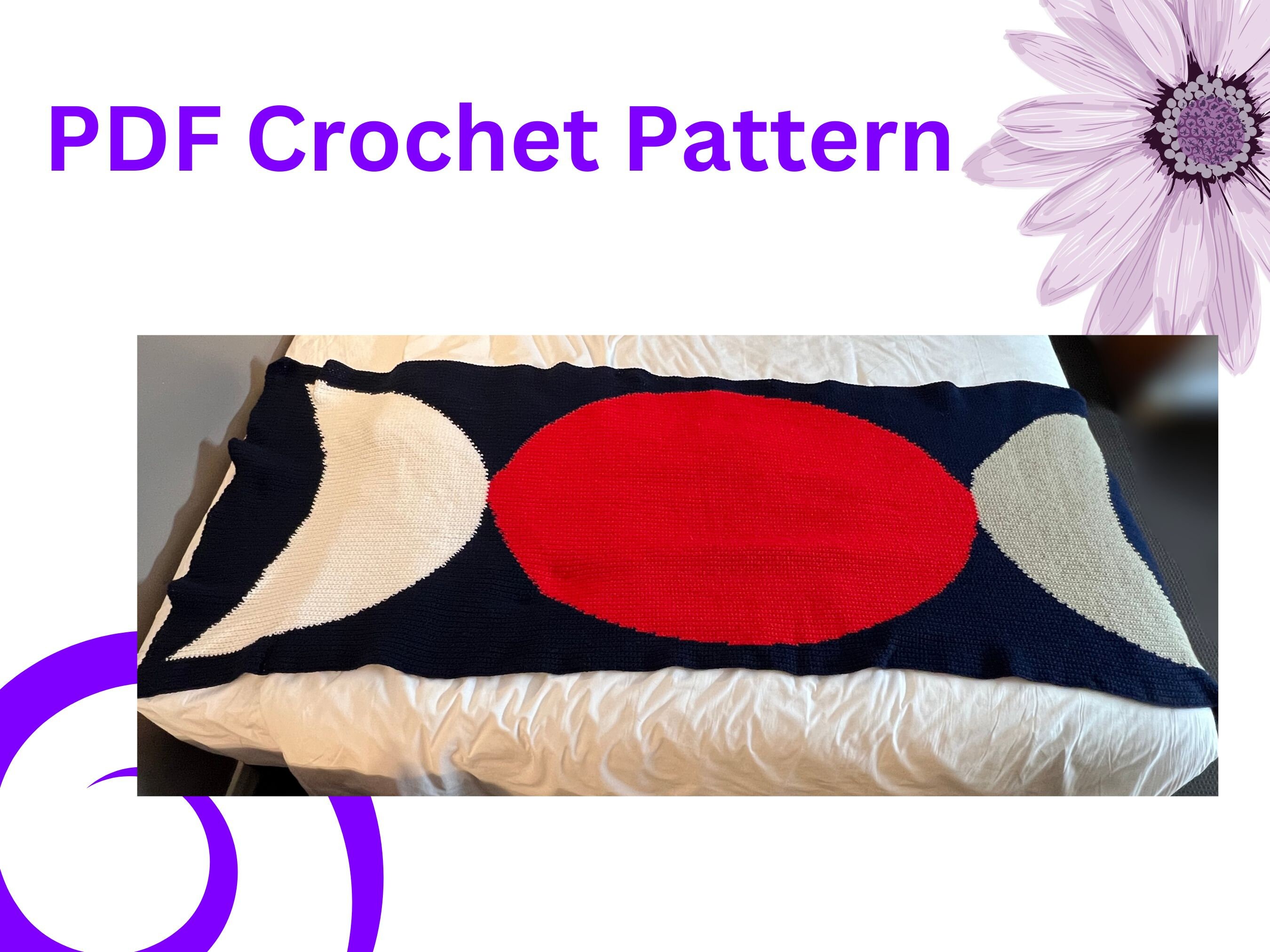 Crochet Pattern | Triple Moon | Crochet Graphgan | Crochet Art | Single ...
