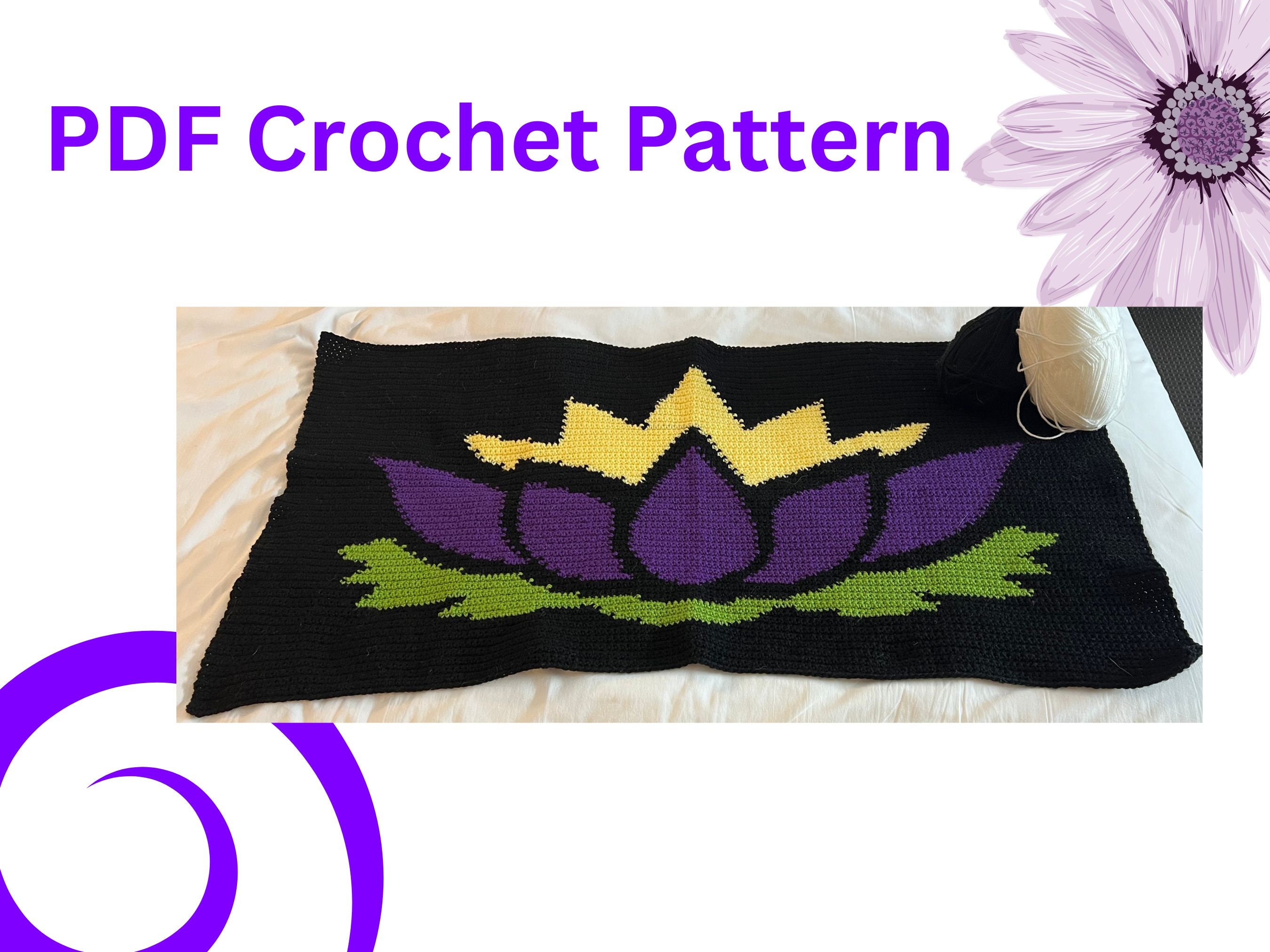 Crochet Pattern | Lotus Flower | Crochet Graphgan | Crochet Art ...