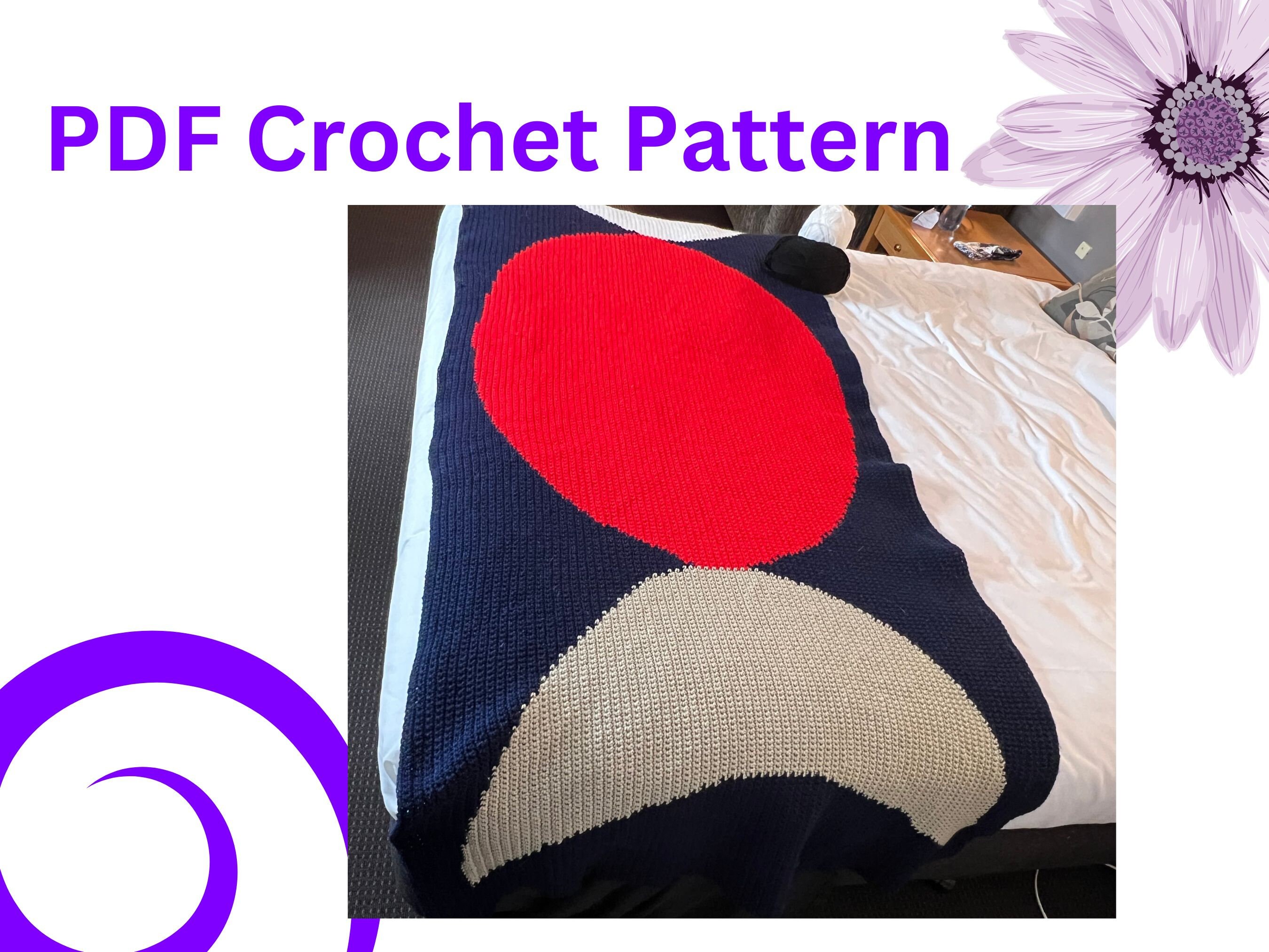 Crochet Pattern | Triple Moon | Crochet Graphgan | Crochet Art | Single ...