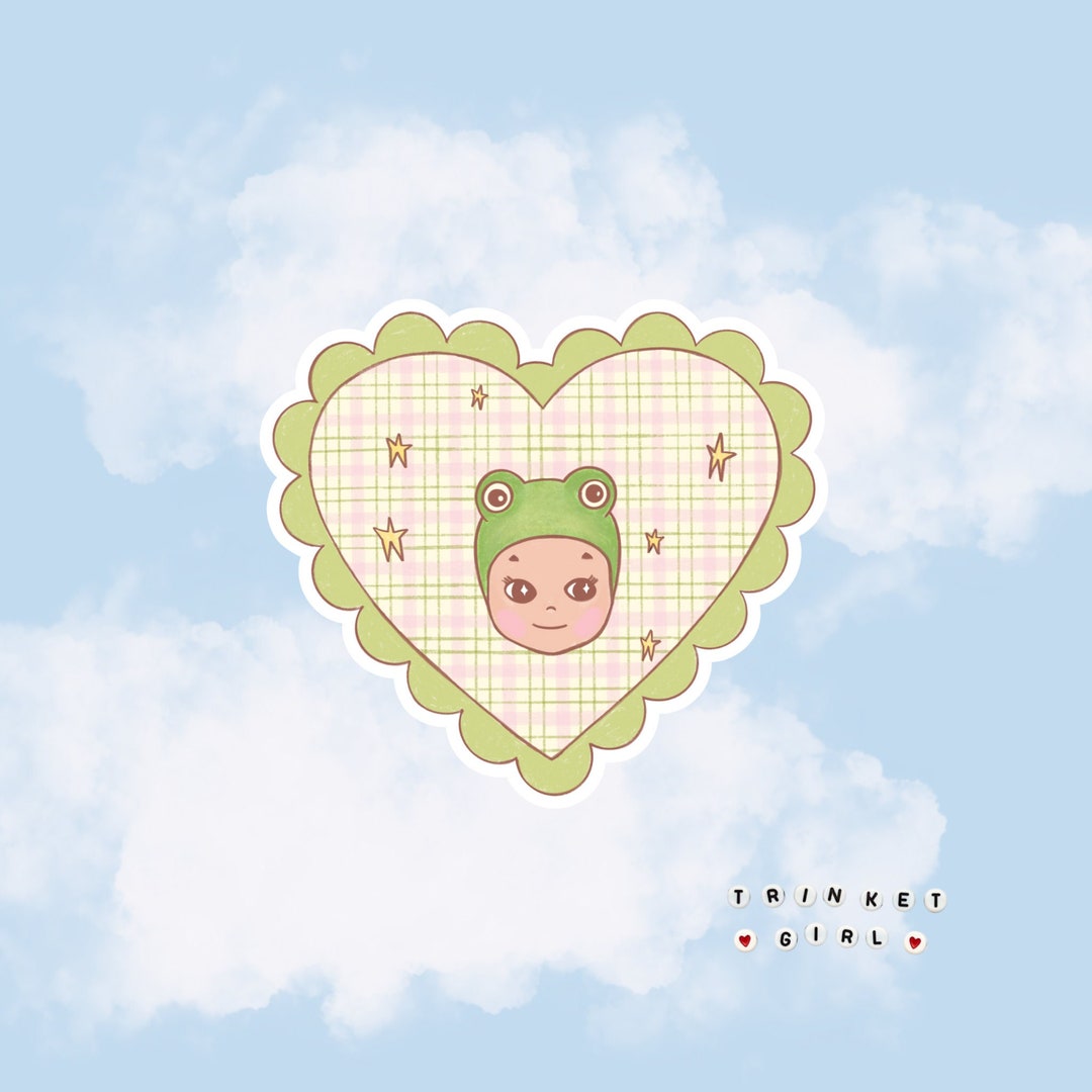 Sonny Angel Frog / Cute Heart Vinyl Sticker - Etsy