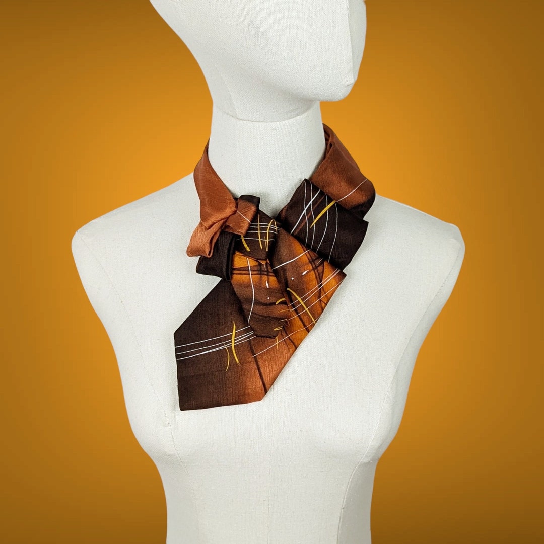 Abstract Orange Ascot Scarf - Women's Necktie - Unisex Cravat - Etsy