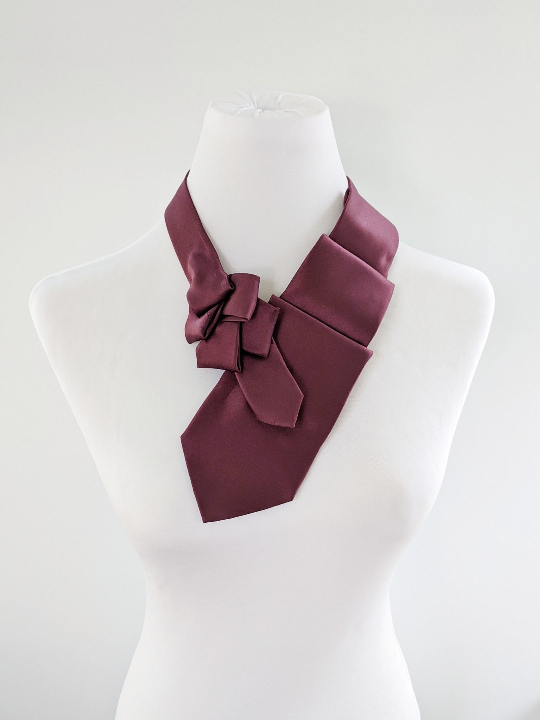 Plain Ascot Oxblood Ascot Work Wear Women Tie Scarf. - Etsy