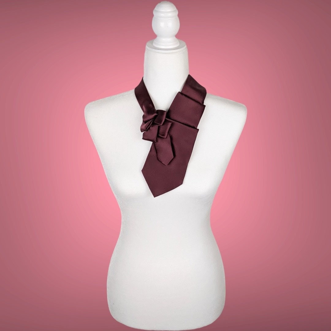Plain Ascot Oxblood Ascot Work Wear Women Tie Scarf. - Etsy